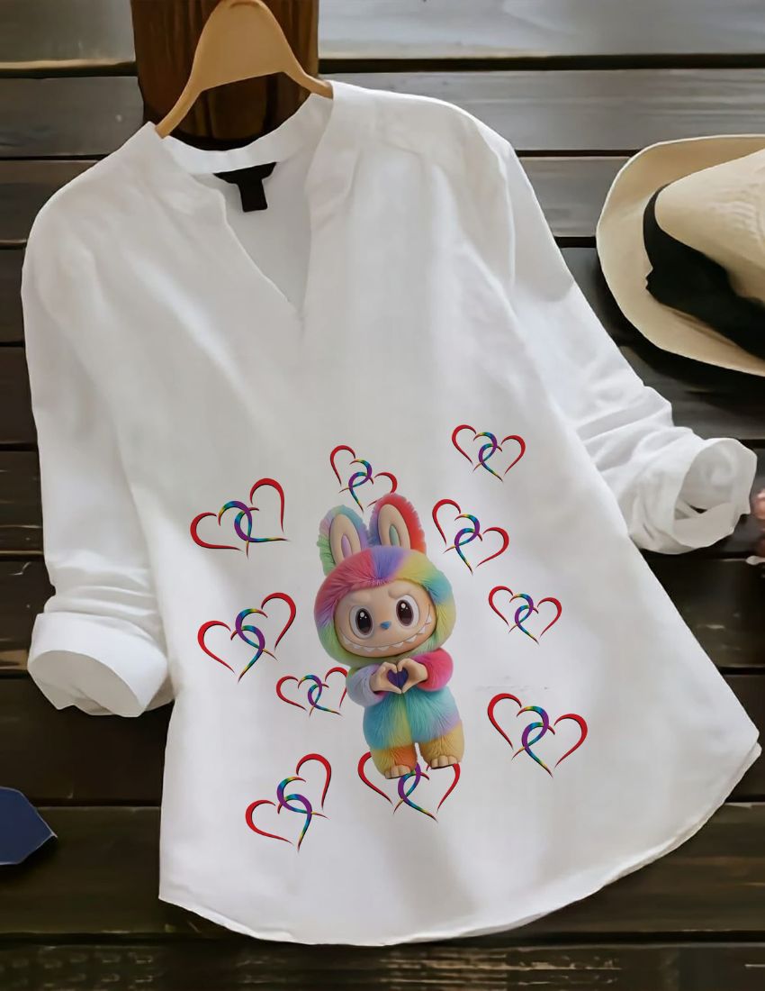 Labubu Pastel Bunny Doll Graphics Print Top for Women | S to 5XL ...